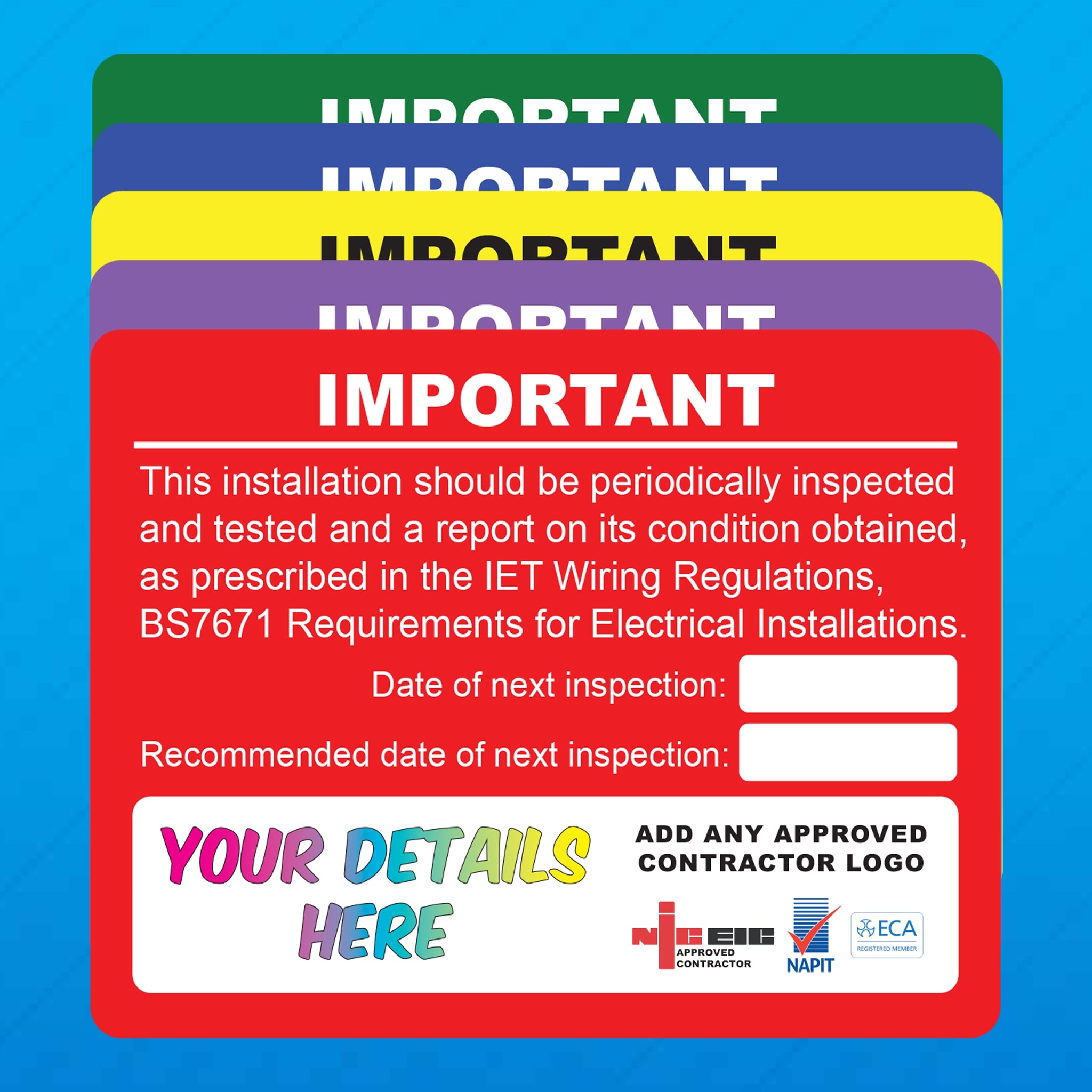 Personalised Periodic Inspection Stickers - Version 1 – Trade Stickers